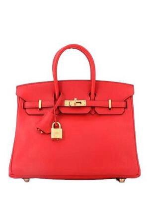 Hermès Birkin Handbag Swift With Gold Hardware 25 - Red