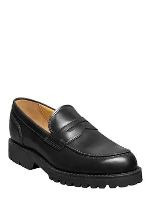 Allen Edmonds Miller Reserve Vibram Lug Penny Loafer - Black Polished