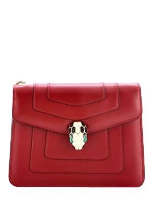 BVLGARI Serpenti Forever Square Shoulder Bag Leather Small - Red