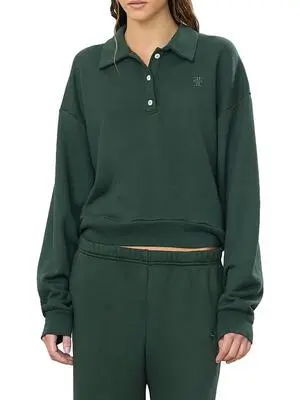 Eterne Cropped Polo Sweatshirt - Forest