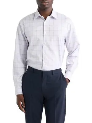 Nordstrom Traditional Fit Plaid Shirt - Purple Vitorio Plaid