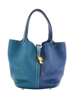 Hermès Picotin Lock Bag Bicolor Clemence Mm - Blue