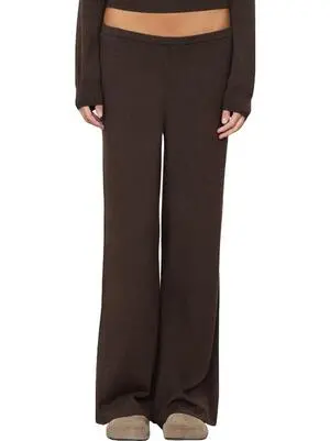 Eterne Wide Leg Cotton And Cashmere Lounge Pants - Mushroom