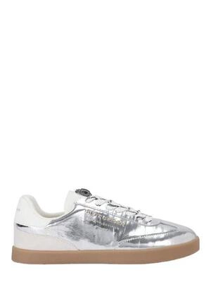 Kurt Geiger Barbican Metallic Leather Low Top Sneakers - Open Grey