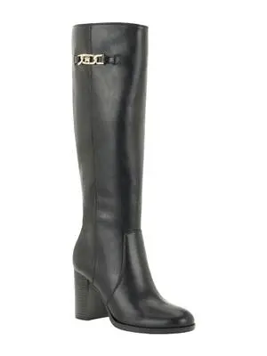 Tommy Hilfiger Knee High Boots With Block Heel - Black