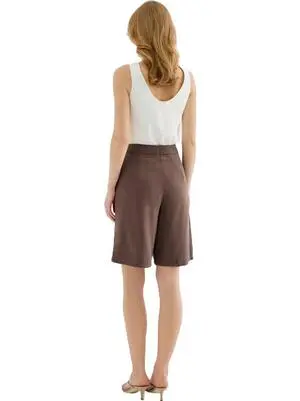 MONLICIA Vera Tencel Bermuda Short - Brown