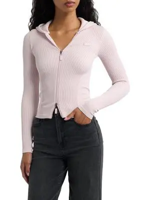 IETS FRANS Hooded Knit Track Top - Pink