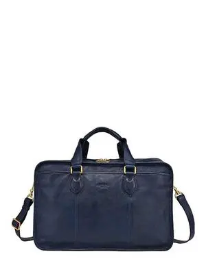 OLD TREND Speedwell Genuine Leather Structured Heritage Briefcase Navy