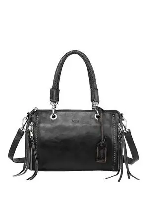 OLD TREND Lily Genuine Leather Classic Heritage Satchel Black