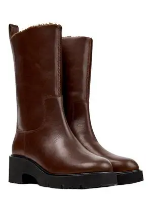 Camper Milah Leather Boot - Medium Brown