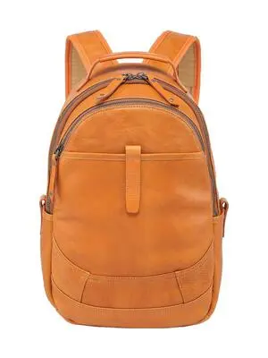 OLD TREND Fern Genuine Leather Structured Everyday Backpack - Chestnut