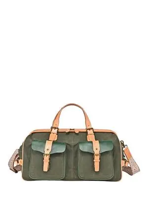 OLD TREND Speedwell Genuine Leather Waxed Canvas Travel Duffel - Olive