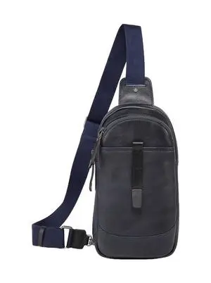 OLD TREND Fern Genuine Leather Compact Crossbody Sling Bag Navy