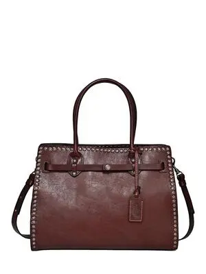 OLD TREND Westland Genuine Leather Textured Heritage Tote - Coffee
