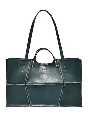 OLD TREND Rosa Genuine Leather Spacious Carryall Tote - Teal