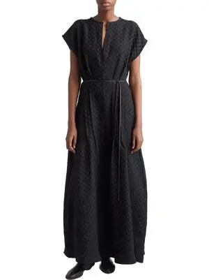 KUR KuR Floral Embossed Jacquard Maxi Dress