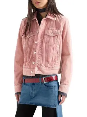 7 For All Mankind Adi Corduroy Trucker Jacket - Blushing