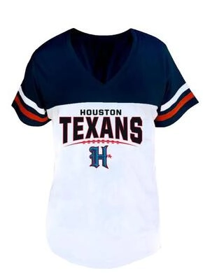 Profile Houston Texans Split Body V-neck T-shirt - Navy
