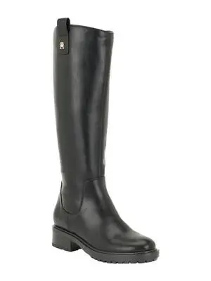 Tommy Hilfiger Ashere Knee High Boot With Lug Sole - Black