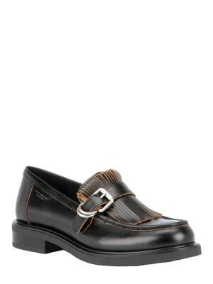 VAGABOND SHOEMAKERS Freya Fringe Leather Loafer - Black