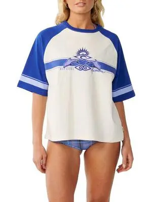 Rip Curl Dolphin Archive Oversize Cotton Graphic T-shirt - Bone