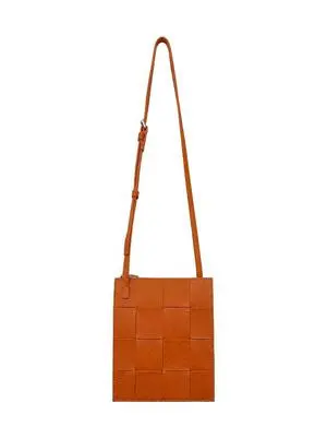 Écotorie Polly Woven Leather Crossbody Bag - Caramel