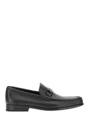 FERRAGAMO Grandioso Gancini Loafers - Black