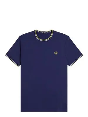 Fred Perry Classic Doppia Rigan T-shirt - Blue