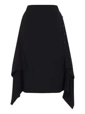 LEMAIRE LEMIAIRE Buttoned Mini Wool Blend Skirt Black