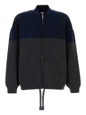 Loewe Two-tone Zip-up Cardigan With Drawstring - Multicoloured