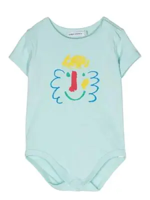 BOBO CHOSES Short Sleeve Organic Cotton Baby Bodysuit - Azure