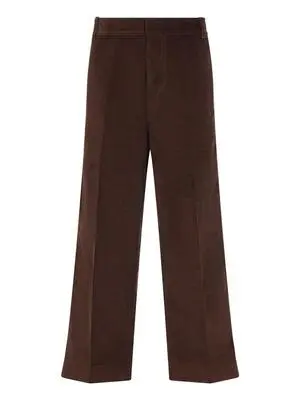 AMI Paris Baggy Corduroy Trousers In 100% Cotton - Brown