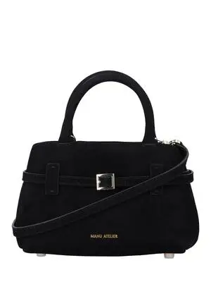 Manu Atelier Structured Top Handle Bag With Buckle Detail - Nero