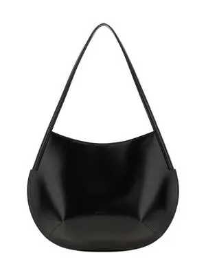 JIL SANDER Jil Sander Kante Leather Shoulder Bag Black