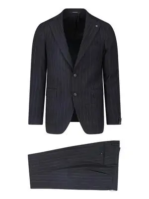 Tagliatore Pinstripe Wool Two-piece Suit - Grey