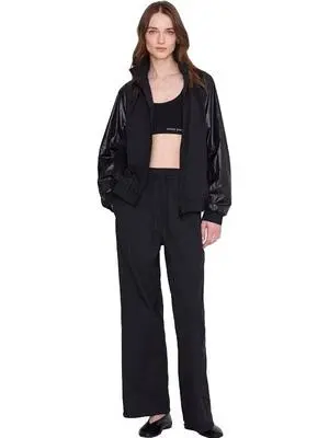 ANINE BING Reza Jacket With Technical Fabric And Coated Sleeves - Black