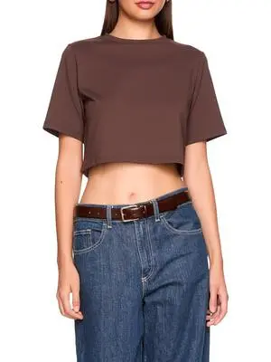 Susana Monaco Boxy Cropped T-shirt - Java