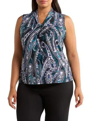 KASPER KASPER Sleeveless Knot Front Jersey Top