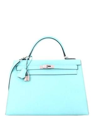 Hermès Kelly Handbag Epsom With Palladium Hardware 32 - Blue