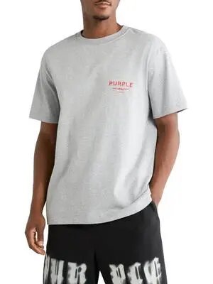 PURPLE BRAND Heavyweight Cotton Jersey Logo Graphic T-shirt - Heather
