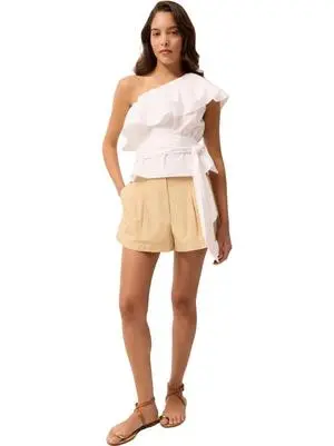 MARIE OLIVER Idah One-shoulder Ruffle Top - Optic