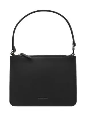 WOOL & OAK Structured Leather Travel Folio - Jet Black