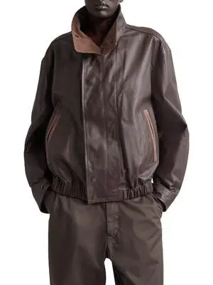 LEMAIRE Soft Paper Leather Jacket - Chocolate