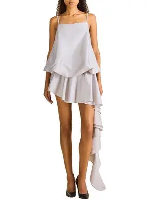 CONTESSA MILLS Todd Adjustable Strap Bubble Camisole Top - Silver