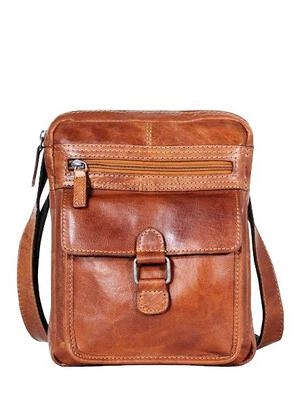 JACK GEORGES Voyager Slim Crossbody Bag - Black-brown