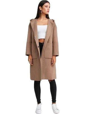 BELLE & BLOOM Belle & Bloom Wool Blend Hooded Coat Oat