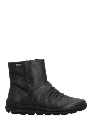 RIEKER Leather Zip-up Ankle Bootie With Water-resistant Membrane - Black