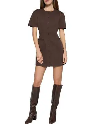 LOST + WANDER City Vista Cotton Mini Dress - Deep-brown