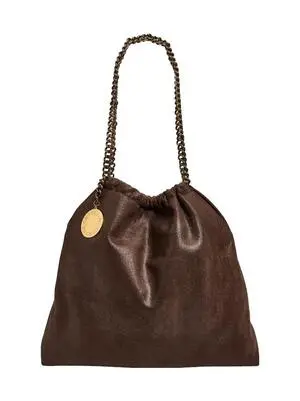 Stella McCartney Medium Falabella Drawstring Faux Suede Shoulder Bag - Mahogany