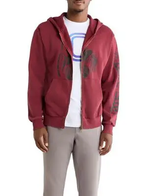 OVERTIME Graphic Zip Hoodie - Red